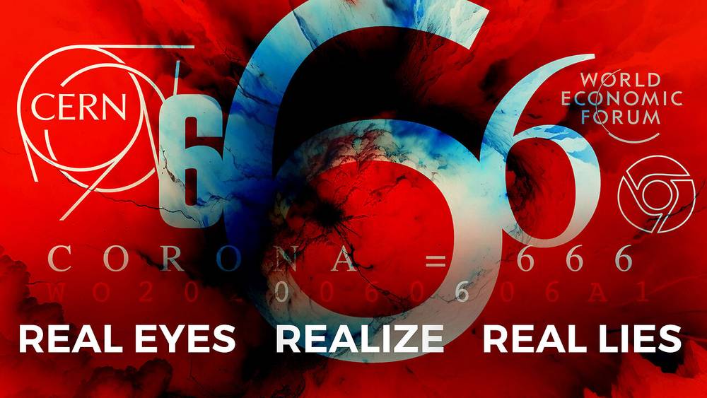 666 | REAL EYES REALIZE REAL LIES | WEF Logo = 666, CERN Logo = 666 ...